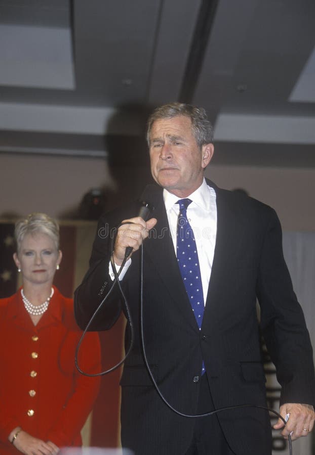 George W. Bush Speaking at Campaign Rally, Burbank, CA in 2000 ...