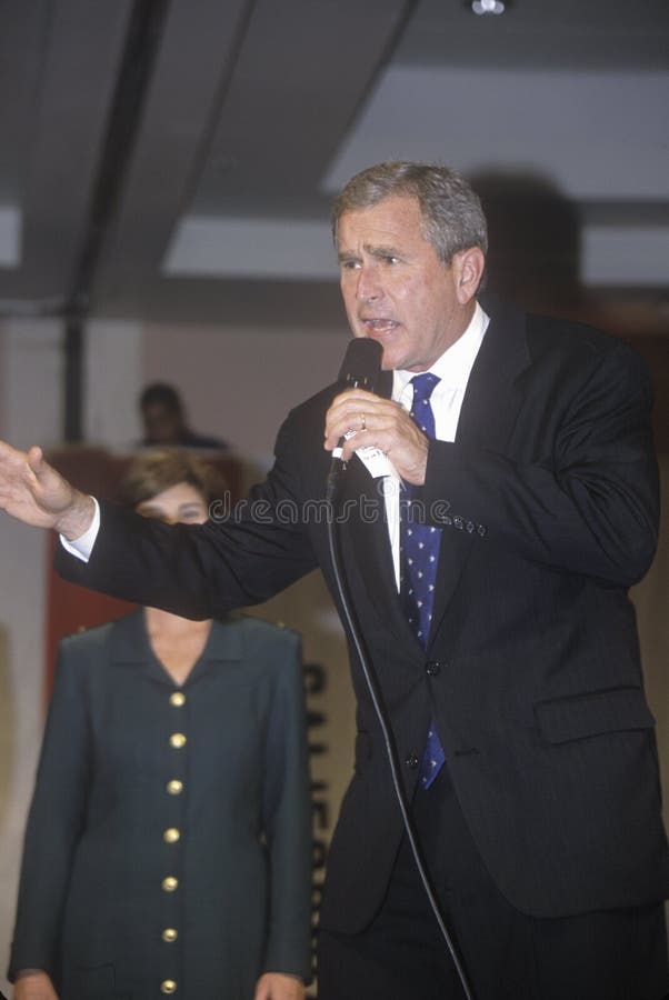 George W. Bush Speaking at Campaign Rally, Burbank, CA in 2000 ...