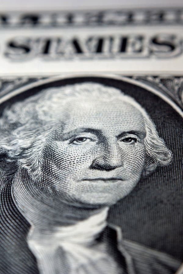 George Washington on a $1 Bill Stock Image - Image of george, money ...