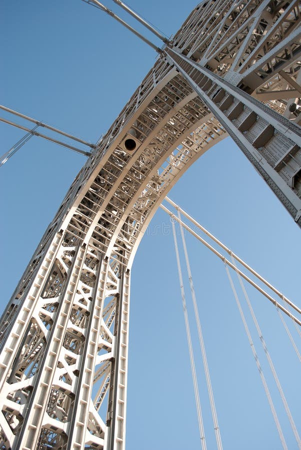 George Washington Bridge Tower Photographed from Ground Level NYC Stock ...