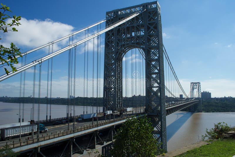 George Washington Bridge during the Morning Rush Hour Stock Image ...