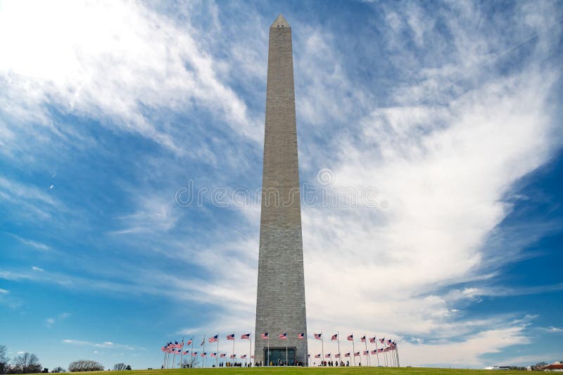 The George Washington Monument Against the Blue Sky in the Capital of ...