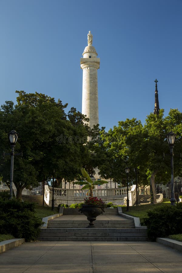 George Washington Monument in Baltimore Maryland Stockfoto - Bild von ...