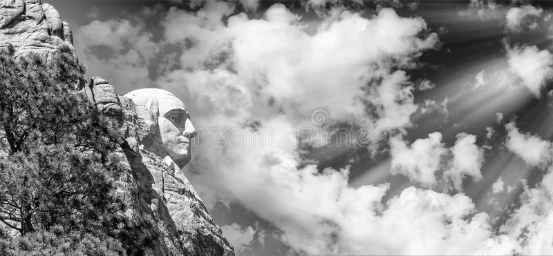 George Washington - Mount Rushmore, Side View Stock Image - Image of ...