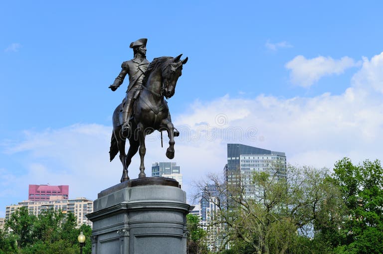 George Washington Statue in Boston Common Park Editorial Stock Image ...