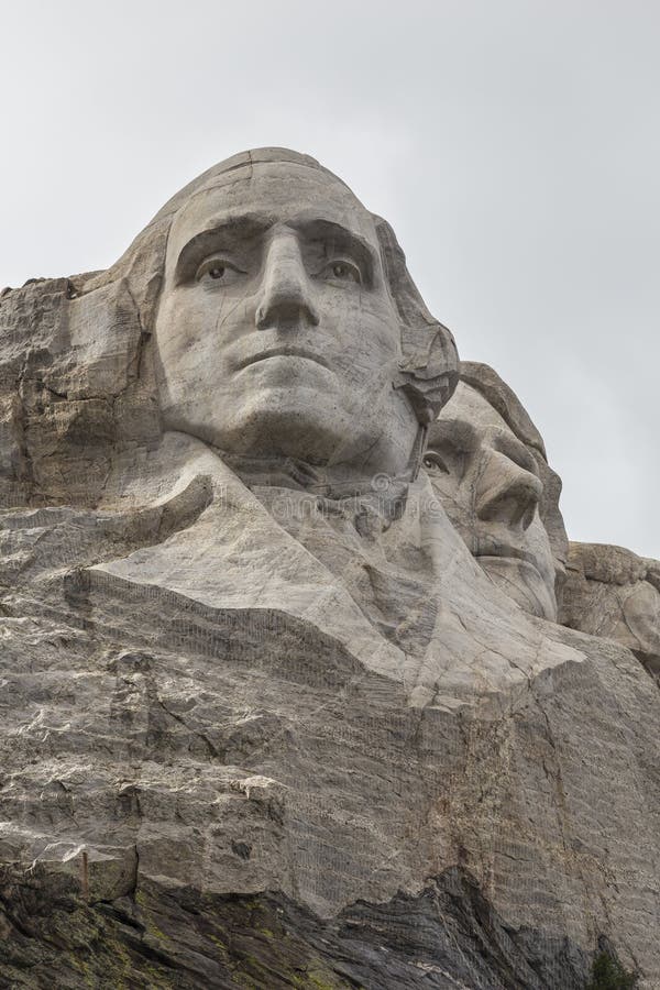George Washington & Thomas Jefferson on Mount Rushmore Stock Image ...