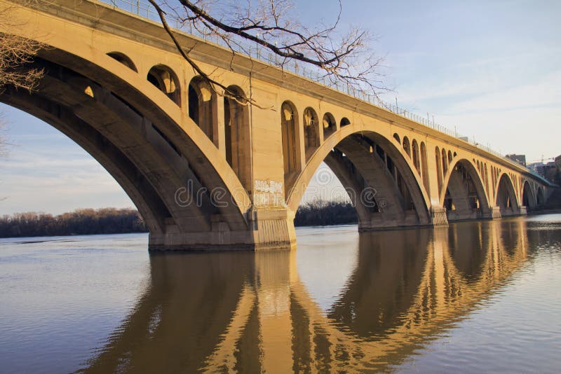 Georgetown Bridge stock photo. Image of potomac, yellow - 31025832