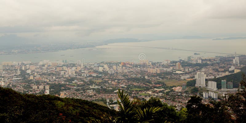 Georgetown and Butterworth Bridge Stock Photo - Image of aerial ...