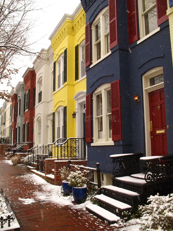Georgetown Colors stock image. Image of houses, sidewalk - 2056521