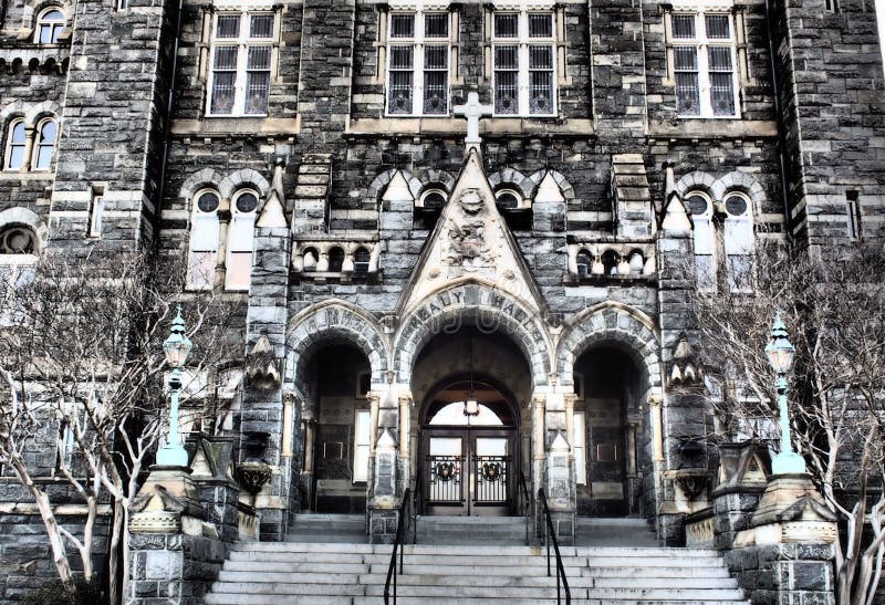 Healy Hall Clock Tower stock image. Image of healy, lawn - 31419019