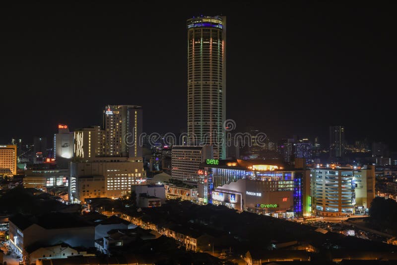 Georgetown, Komtar Tower and City View Editorial Image - Image of ...