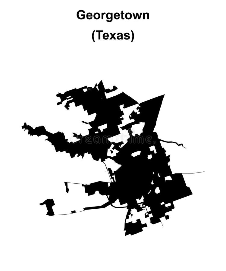Georgetown outline map stock vector. Illustration of texas - 357645207