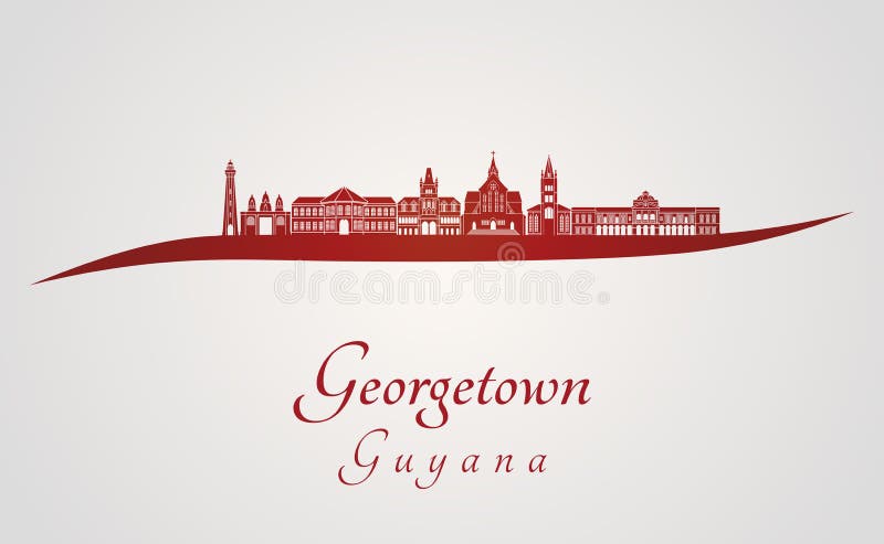 Georgetown Skyline Landmarks Stock Vector - Illustration of skyscraper ...
