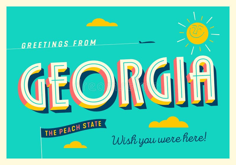Greetings from Georgia, USA - Touristic Postcard. Stock Vector ...