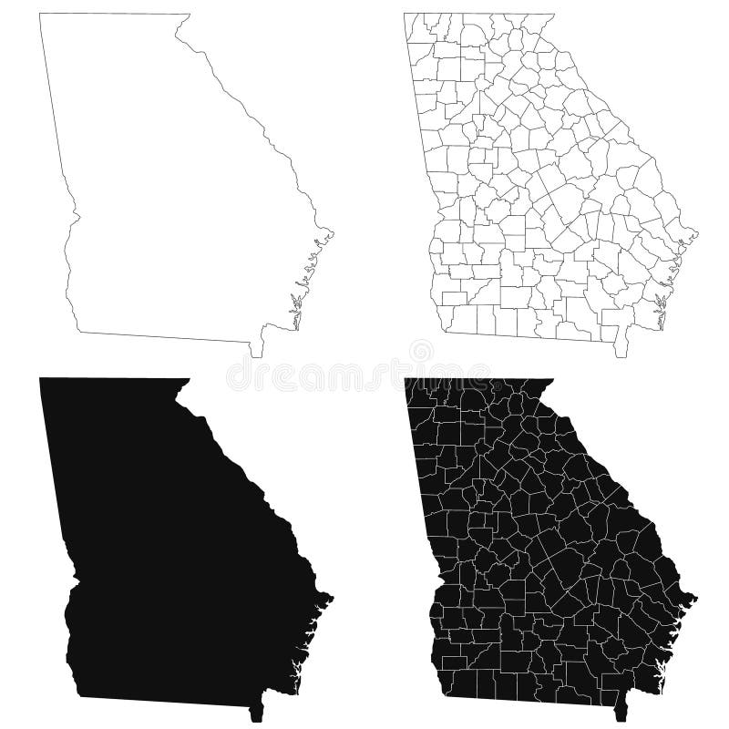 Georgia Administrative Map Georgia Outline and Countations State Map ...