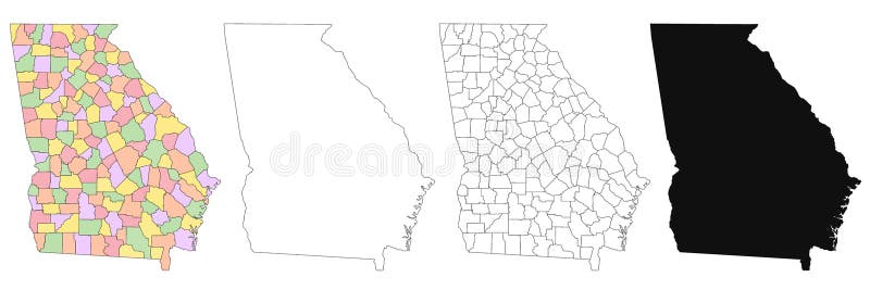Georgia Administrative Map Georgia Outline and Countations State Map ...
