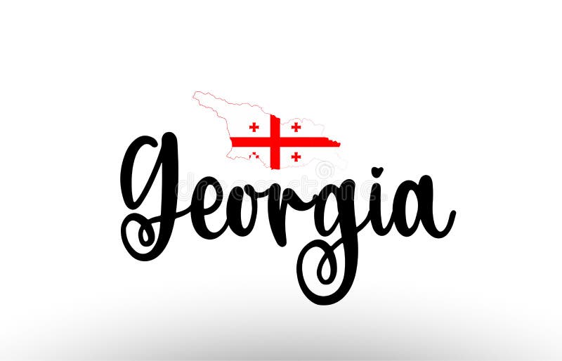 Georgia Country Big Text with Flag Inside Map Concept Logo Stock Vector ...