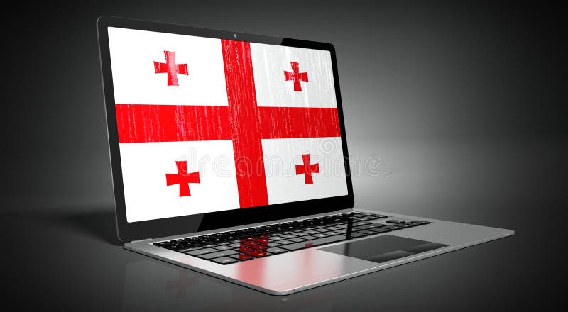 Georgia - Country Flag and Binary Code on Laptop Screen Stock ...