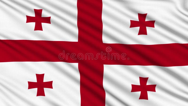 Georgia Flag with Fabric Texture that Moves in the Wind. Smooth ...