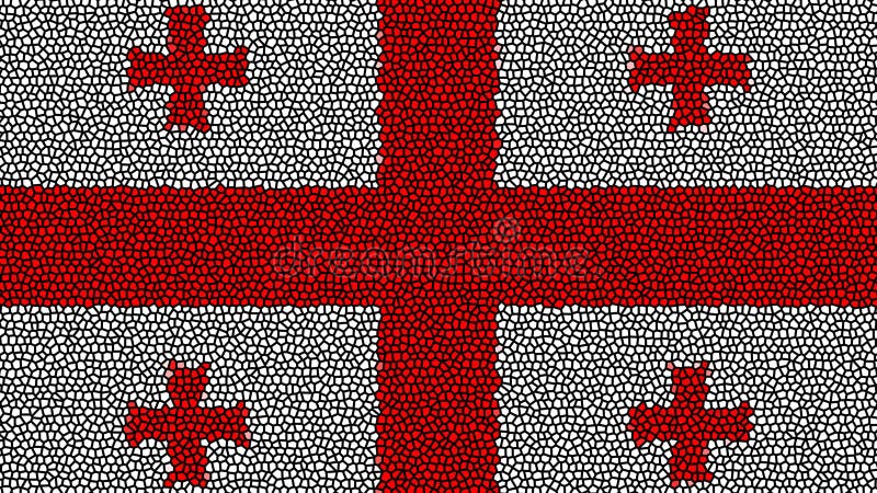 Georgia Flag in an Abstract Mosaic Style, Creative Geometric Tile ...