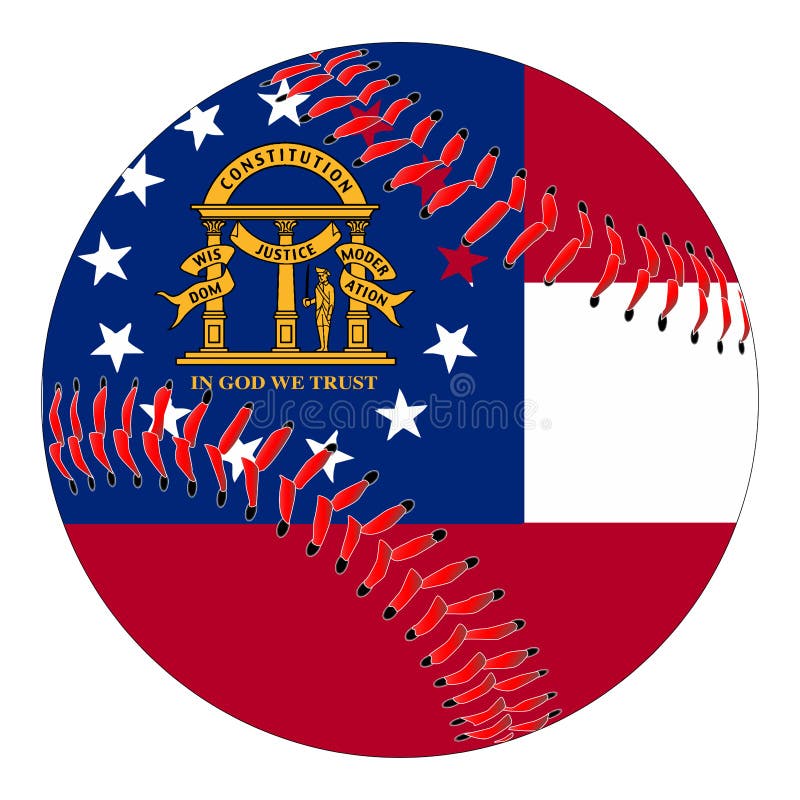 Georgia Flag Baseball stock vector. Illustration of baseball - 104130509
