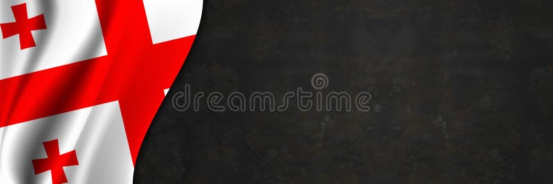 Georgia Flag on Concrete Wall. Banner with Fabric Texture of the Flag ...