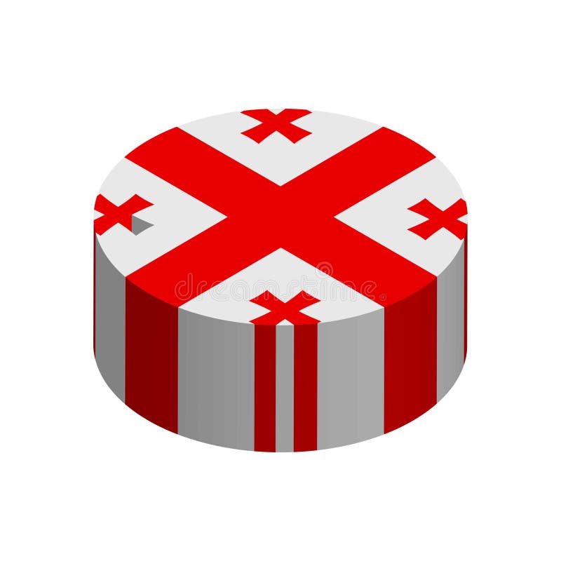 Isometric 3D Circle Vector Flag of Georgia Stock Vector - Illustration ...