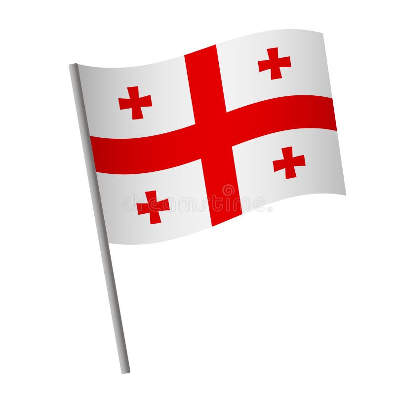 Georgia flag icon stock illustration. Illustration of country - 136486557