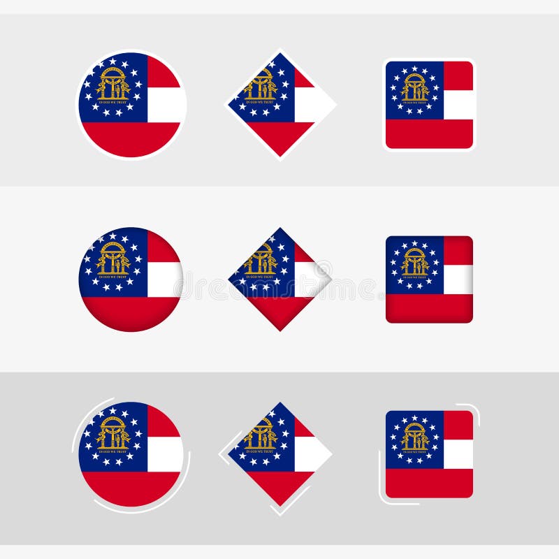 Georgia Flag Icons Set, Vector Flag of Georgia Stock Vector ...
