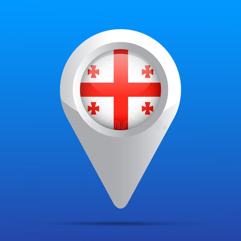 Georgia Flag Map Icon. Glossy Icon Stock Illustration - Illustration of patriotism, element ...