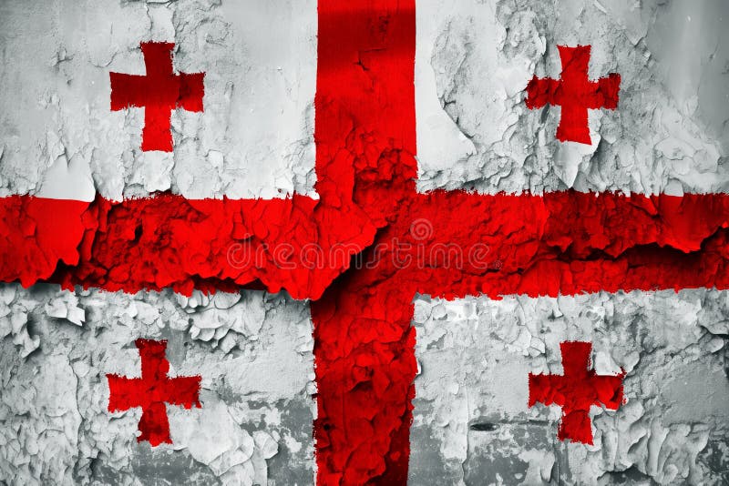 Georgia Flag - Realistic Waving Fabric Flag Stock Illustration ...