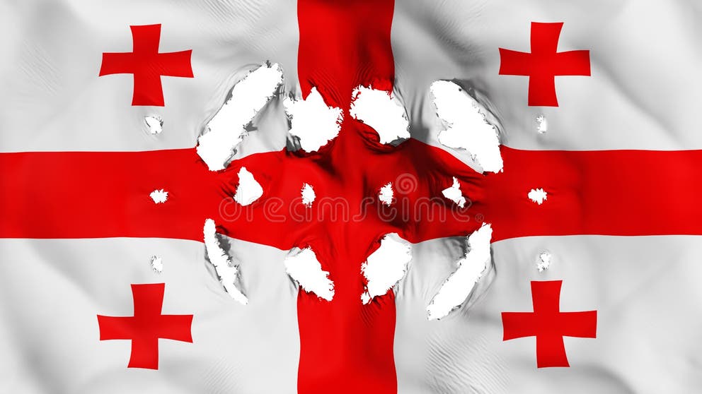 Georgia Flag with a Small Holes Stock Illustration - Illustration of ...