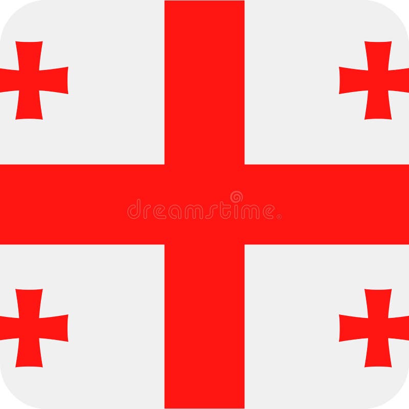 Georgia Flag Vector Square Flat Icon Stock Illustration - Illustration ...