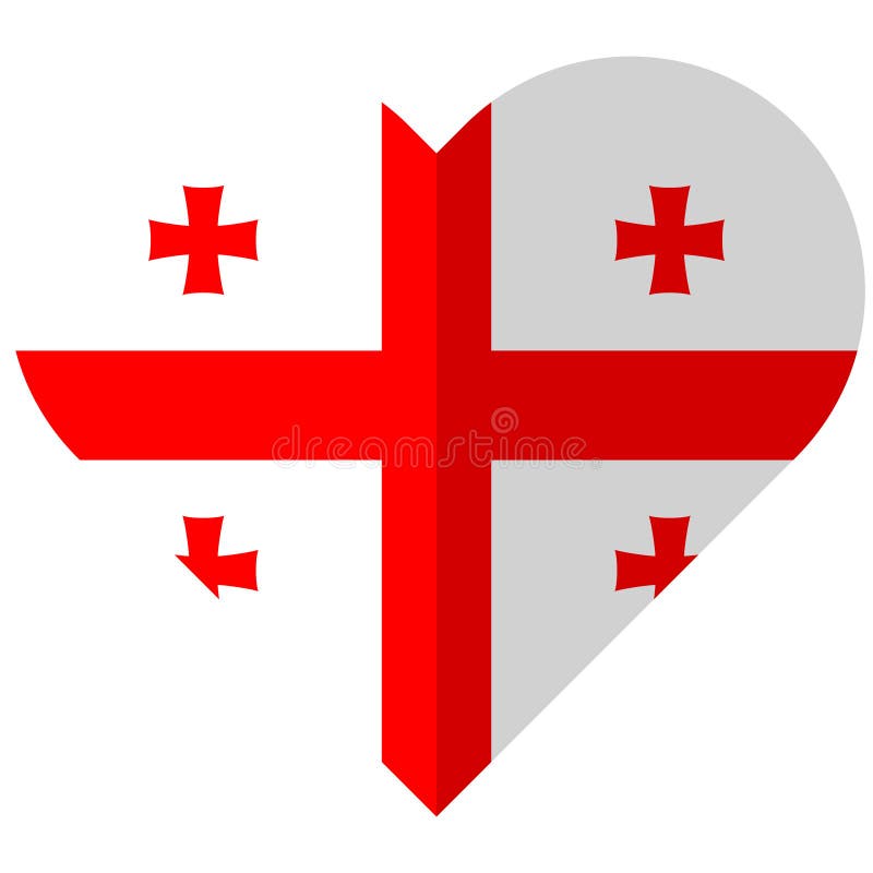 Georgia flat heart flag stock vector. Illustration of graphic - 84523610