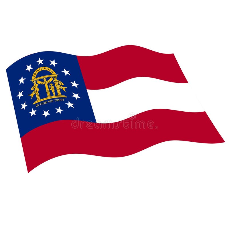 Georgia ga flag flying stock vector. Illustration of vector - 346756074