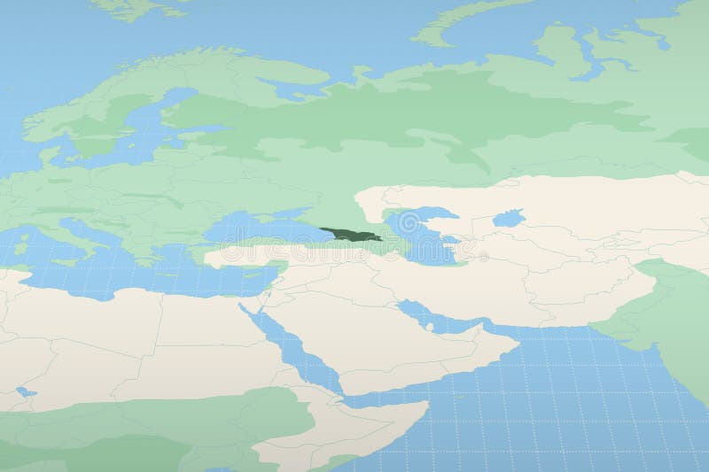 Georgia Highlighted on a Detailed Map, Geographic Location of Georgia ...