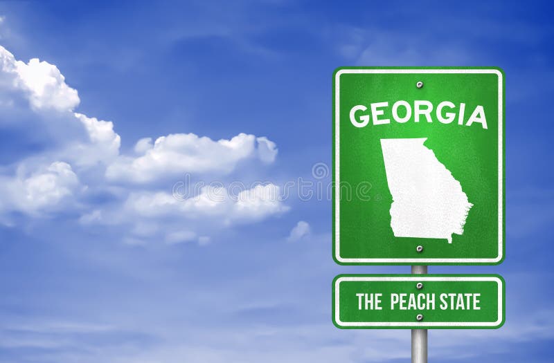 Georgia - Georgia Highway Sign Stock Illustration - Illustration of ...