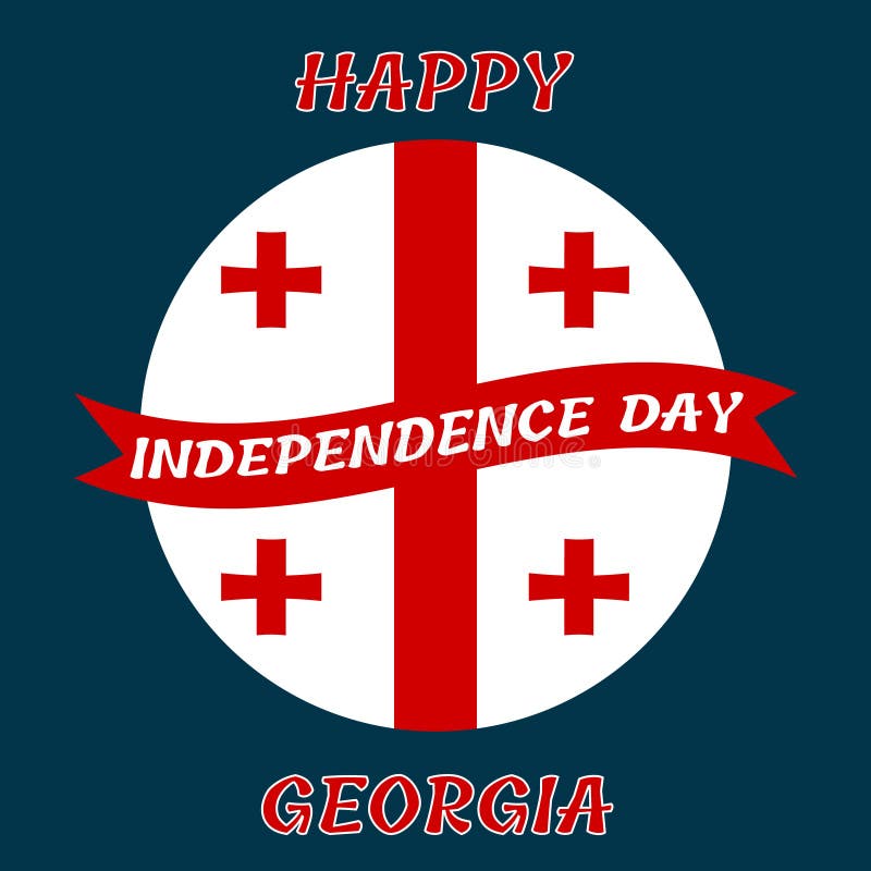 Georgia Independence Day. Vector Illustration with Flags for Postcard ...
