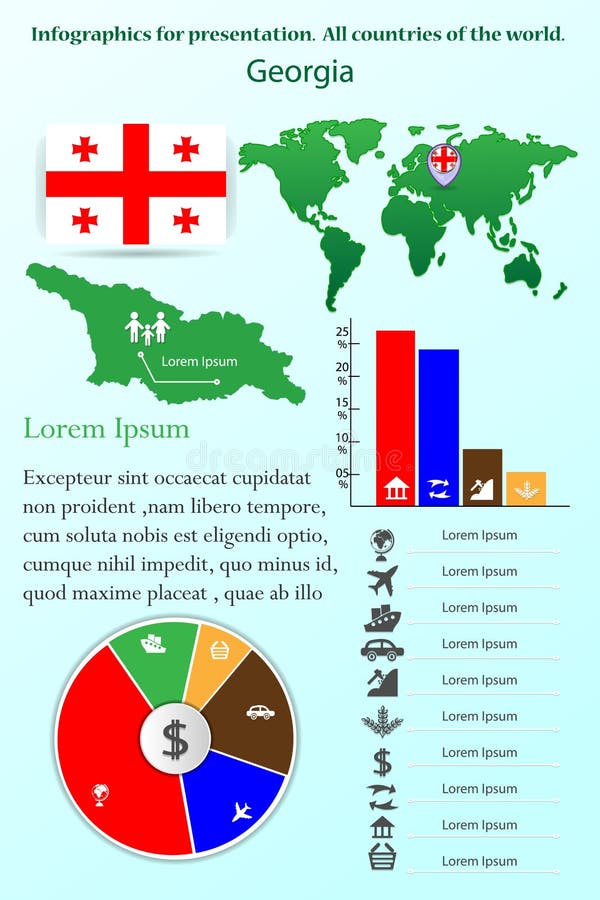 Georgia. Infographics for Presentation Stock Illustration ...