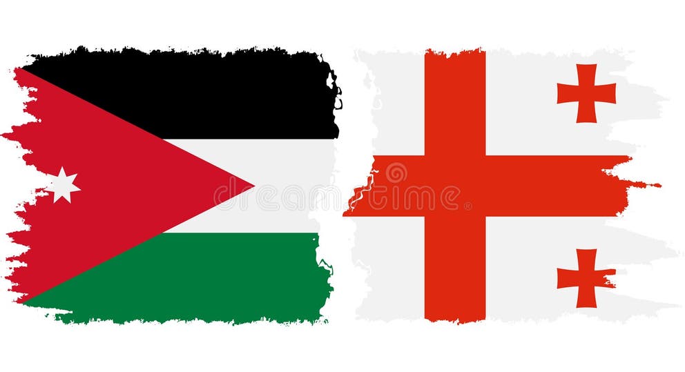 Georgia and Jordan Grunge Flags Connection Vector Stock Vector ...