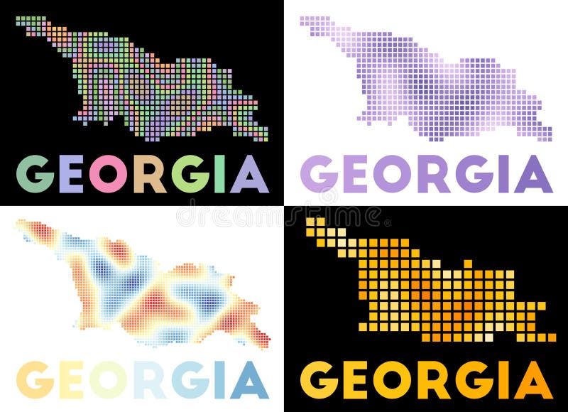 Georgia map. stock vector. Illustration of pixel, national - 204281077