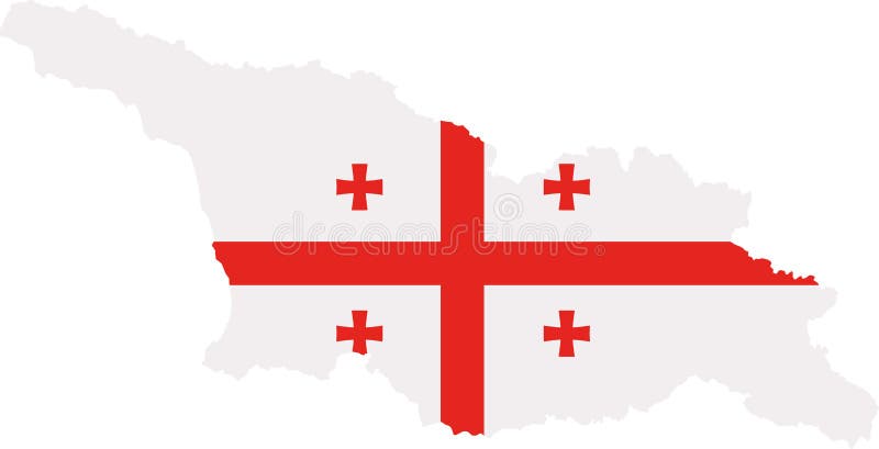 Georgia map with flag stock vector. Illustration of symbol - 107166818