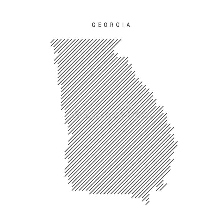 Georgia Map from Pattern of Black Slanted Parallel Lines. Flat Vector ...