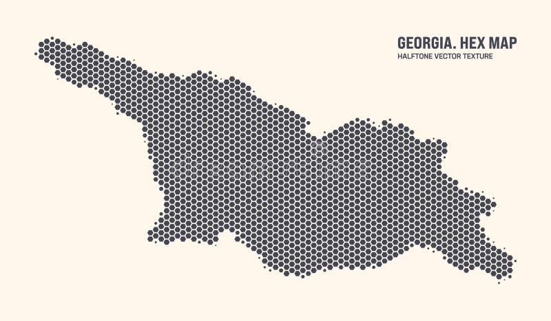 Georgia Map Vector Hexagonal Half Tone Pattern Isolated on Light ...