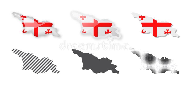 Georgia - Maps Collection. Six Maps of Different Designs Stock ...