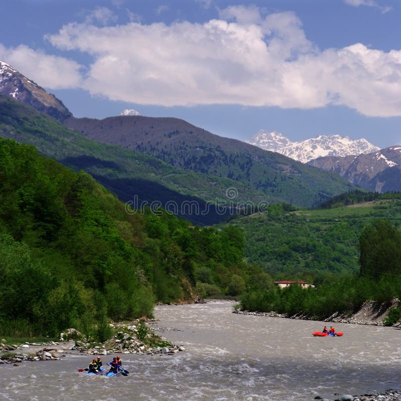 Georgia Mountains and River Stock Photo - Image of blue, scenics: 54684056