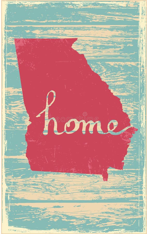 Georgia Nostalgic Rustic Vintage State Vector Sign Stock Vector ...