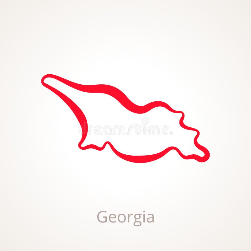 Georgia - Outline Map stock vector. Illustration of outline - 109817965