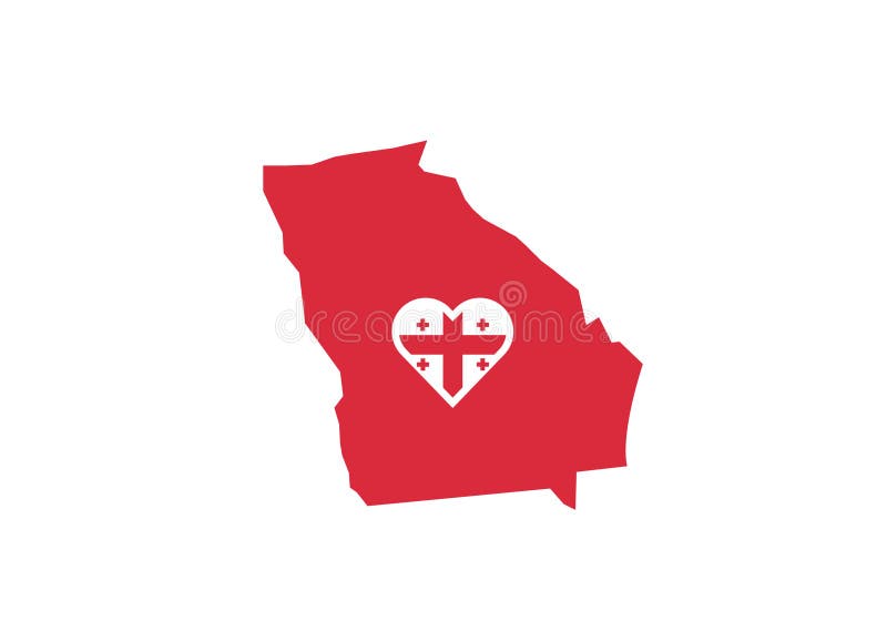 Georgia Outline Map State Shape United States Stock Vector ...