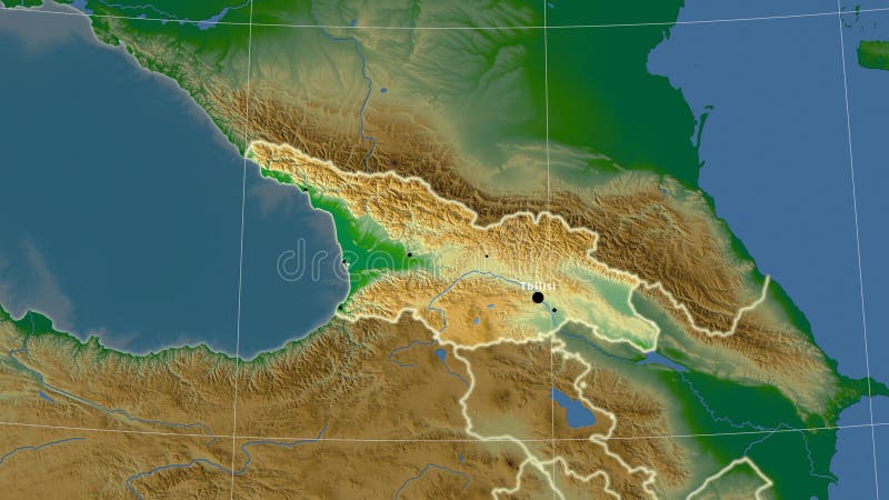 Georgia Map in 3D. 3d Map with Borders of Regions. Stock Illustration ...
